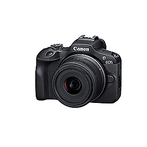 Canon EOS R100 RF-S18-45mm F4.5-6.3 is STM Lens Kit, Mirrorless Camera, RF Mount, 24.1 MP, Continuous Shooting, Eye Detection AF, Full HD Video, 4K, Lightweight, Wi-Fi, Bluetooth, Content Creation