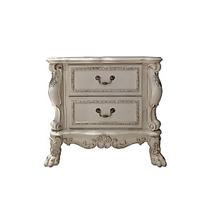 Acme Furniture Dresden 2-Drawer Rectangular Wood Nightstand in Bone White