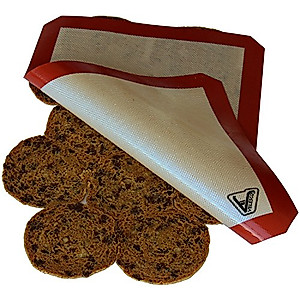 Silicone Baking Mat - Set of 3 Half Sheet (Thick & Large 11 5/8 x 16 1/2) - Non Stick Silicon Liner for Bake Pans & Rolling - Macaron/Pastry/Cookie/Bun/Bread Making - Professional Grade Nonstick by Velesco