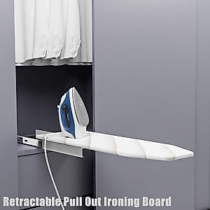 MYOYAY Ironing Board, Retractable Pull Out Ironing Board, 180 Degree Rotation Foldable Ironing Board, with Heat Resistant Cover, Drawer Mounted, Space Saving