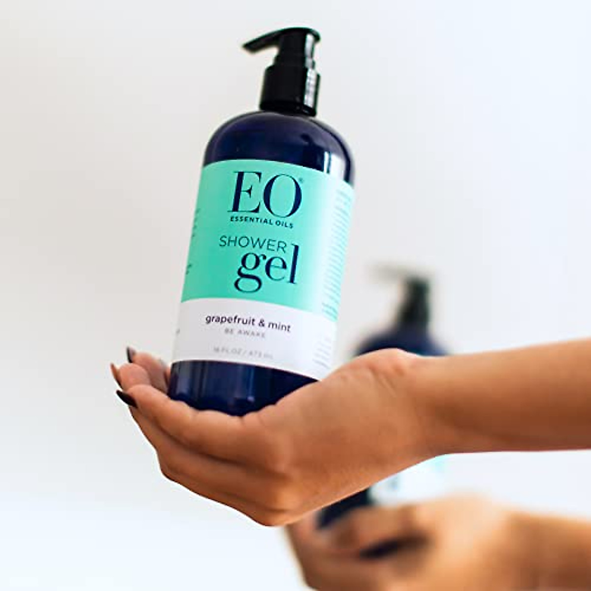 EO Shower Gel Body Wash, 16 Ounce (Pack of 2), Grapefruit and Mint, Organic Plant-Based Skin Conditioning Cleanser with Pure Essentials Oils