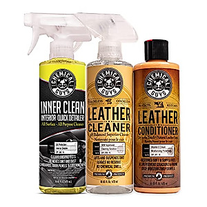 Chemical Guys SPI_663_16 InnerClean Interior Quick Detailer and Protectant (16 oz) and Chemical Guys SPI_109_16 Leather Cleaner and Conditioner Complete Leather Care Kit (16 oz) (2 Items) Bundle