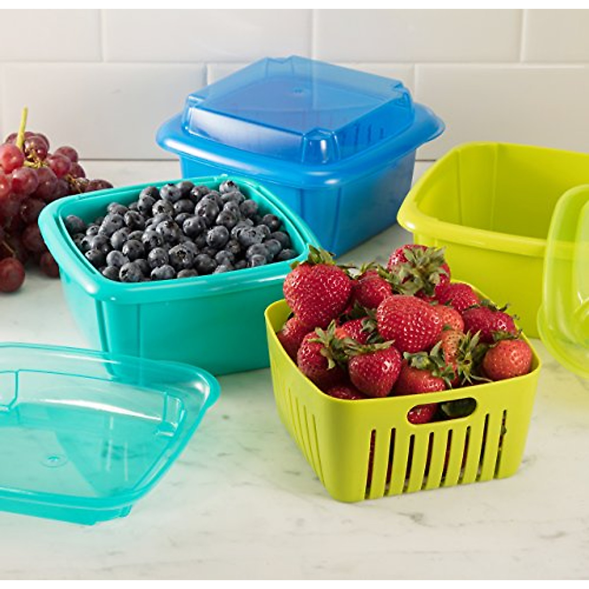 Hutzler 374TU Berry Containers, 2 pint, Turquoise