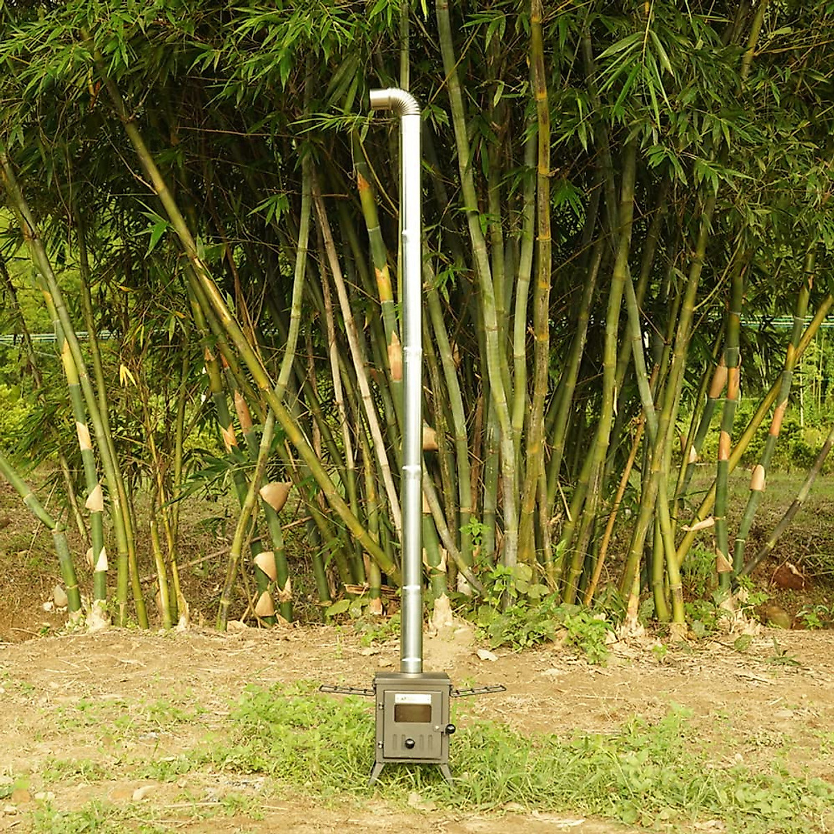 SoloWilder Wood Stove Pipe Flue Extension Stainless Steel Chimney, Diameter 2.36", 4 Straight with 1 Elbow(36cm/14.17in)