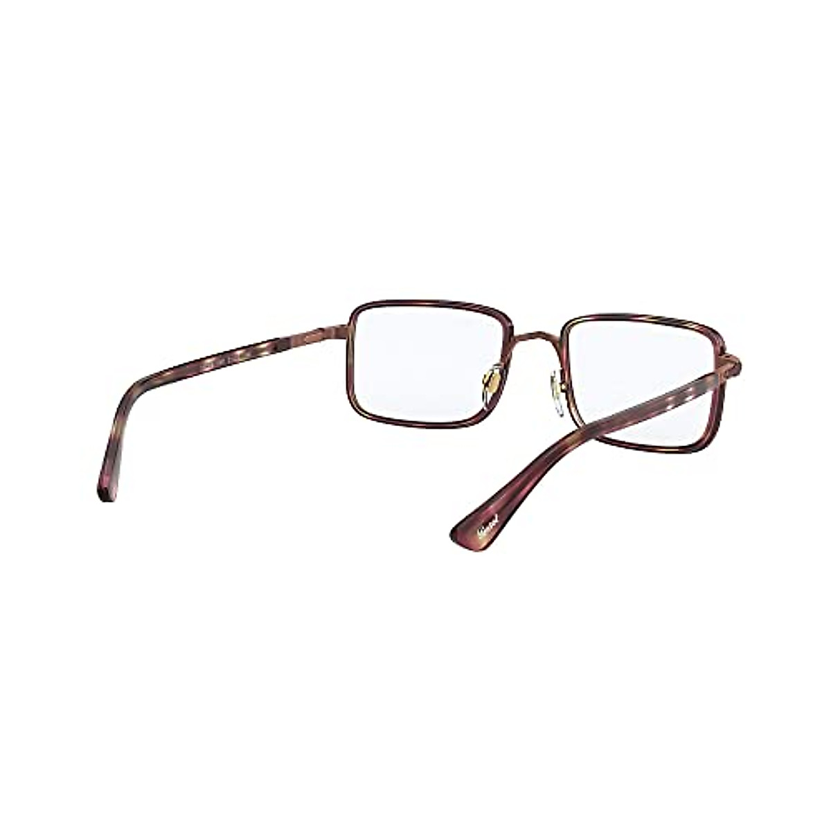 Persol PO2473V Rectangular Prescription Eyewear Frames, Brown/Striped Bordeaux/Demo Lens, 49 mm