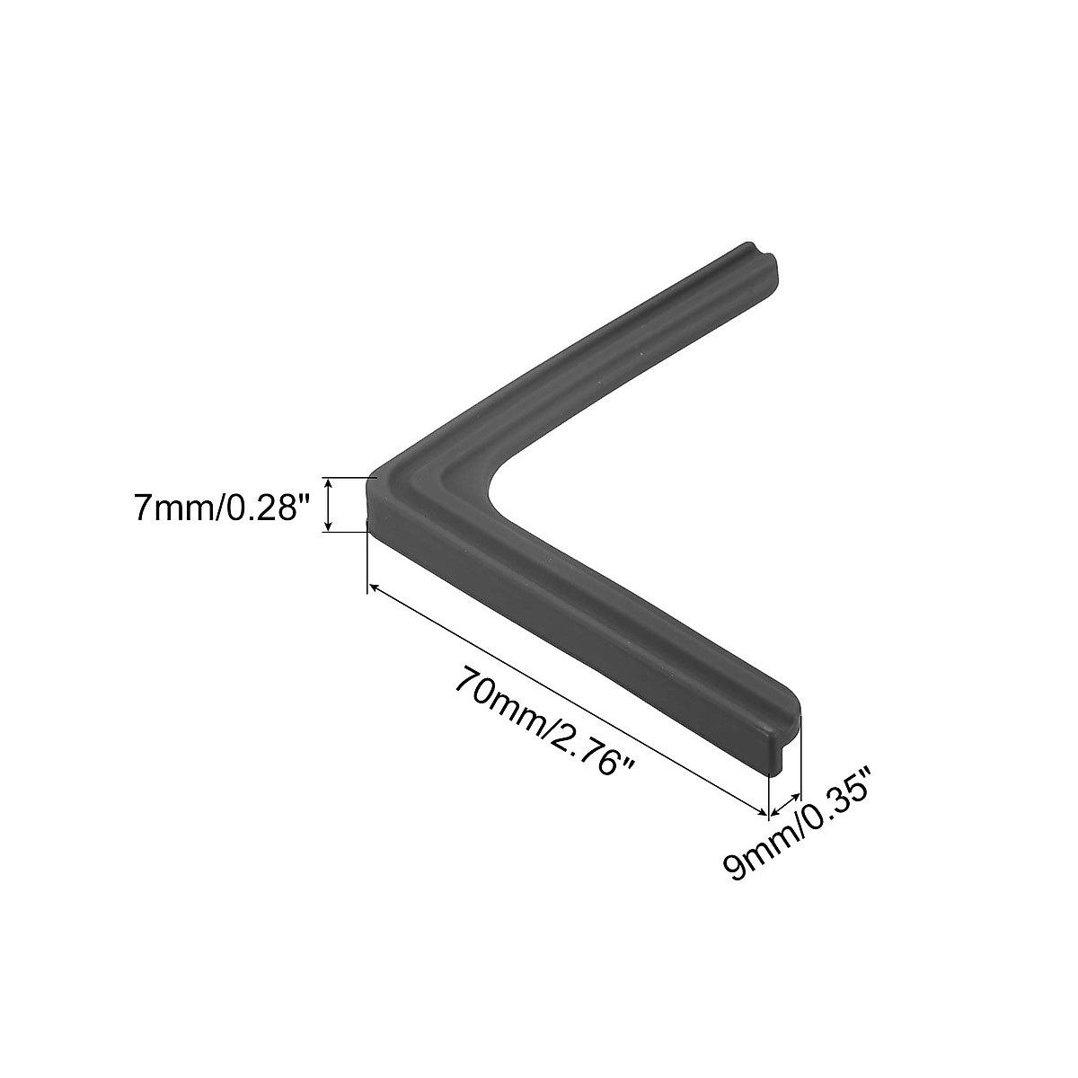 uxcell Window Corner Guards Edge Protectors, 4Pack Mini Lace Style Safety Bumper, 70mmX9mm for Window Corners, Desks, Cabinets, Black