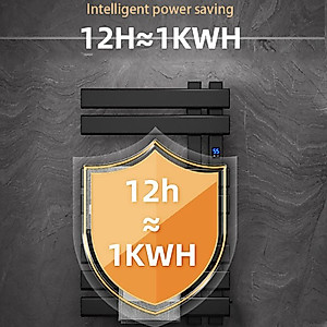 Electric Towel Rail, Bathroom Radiator, Wall Mounted Towel Warmer and Towel Dryer Made of Aluminium Alloy with Timer Temperature Control Anthracite, Black (Black) Beautiful Scenery