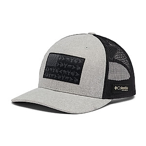 Columbia Unisex PHG Game Flag Mesh Snap Back - High, Cool Grey Heather/Black, One Size