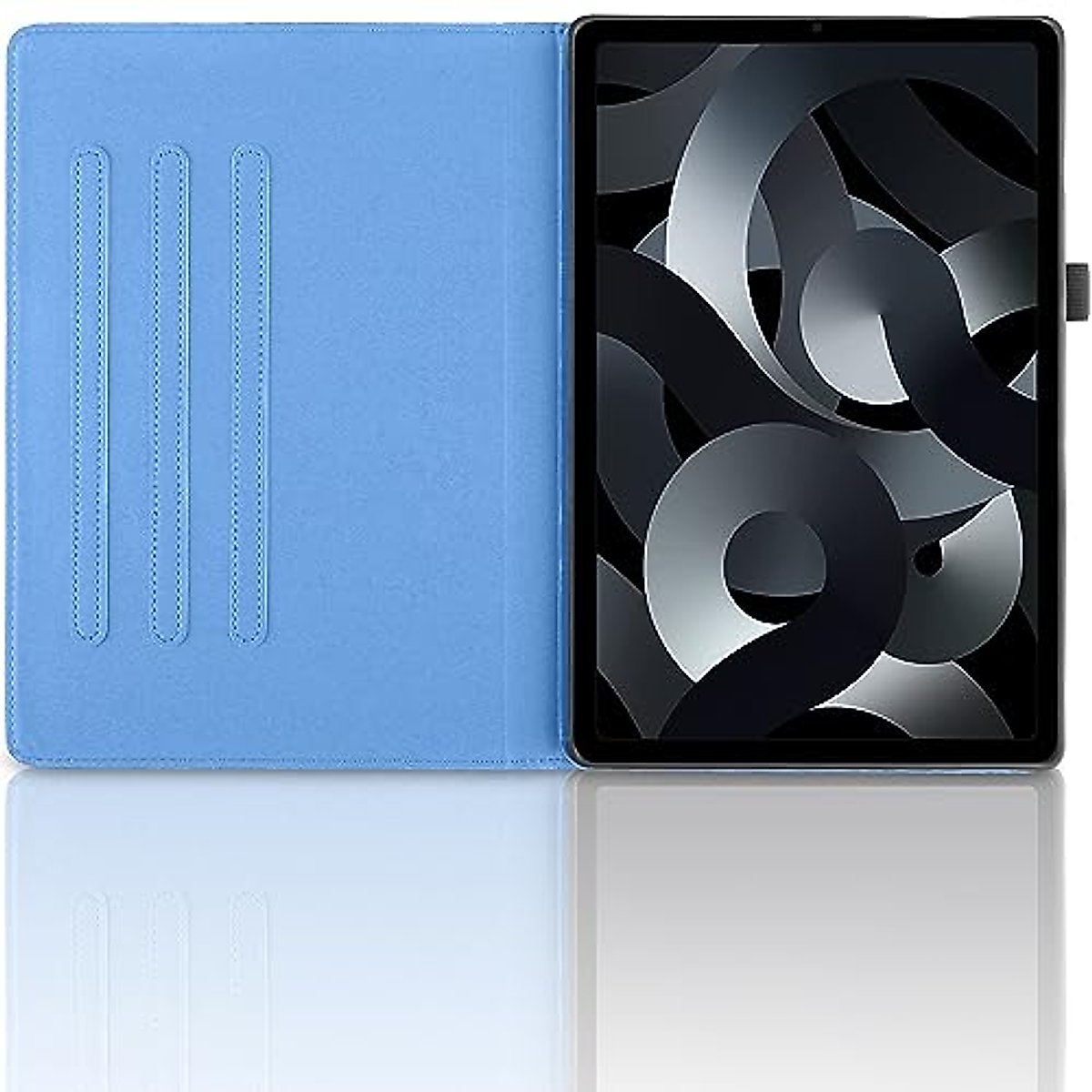 Schaflie Compatible with iPad 10th Generation Case 2022 iPad 10.9 Case 360 Rotating Cover PU Leather Stand Function with Tree Embossed with Pen Holder Cover for iPad 10th Generation Blue