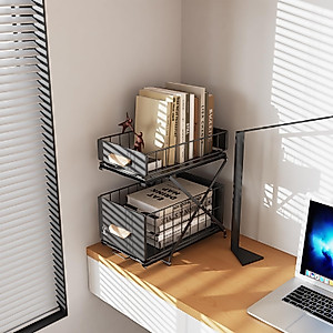 SweeTinytwo Adjustable Under Sink Organizer - 2 Tier Storage Rack with Height Adjustment, Bathroom Cabinet Storage Solution for Kitchen, Expandable Shelf for Under Sink Organization (40cm, white)