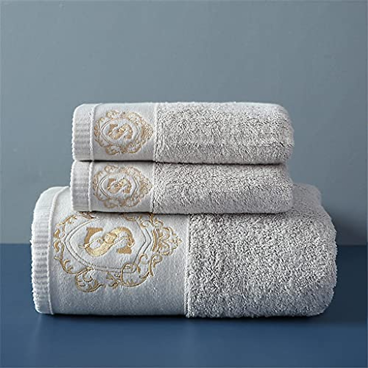 QWERTY Cotton Towels Bathroom Face Bath Towel Set Soft Five Star Hotel Towel Adults Serviette (Color : White)
