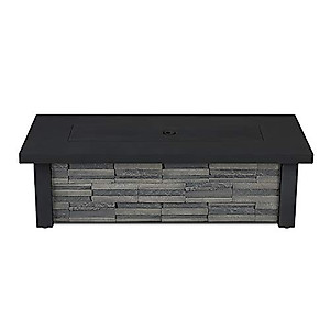 Real Flame Berthoud Propane Fire Table in Stacked Stone with NG Conversion