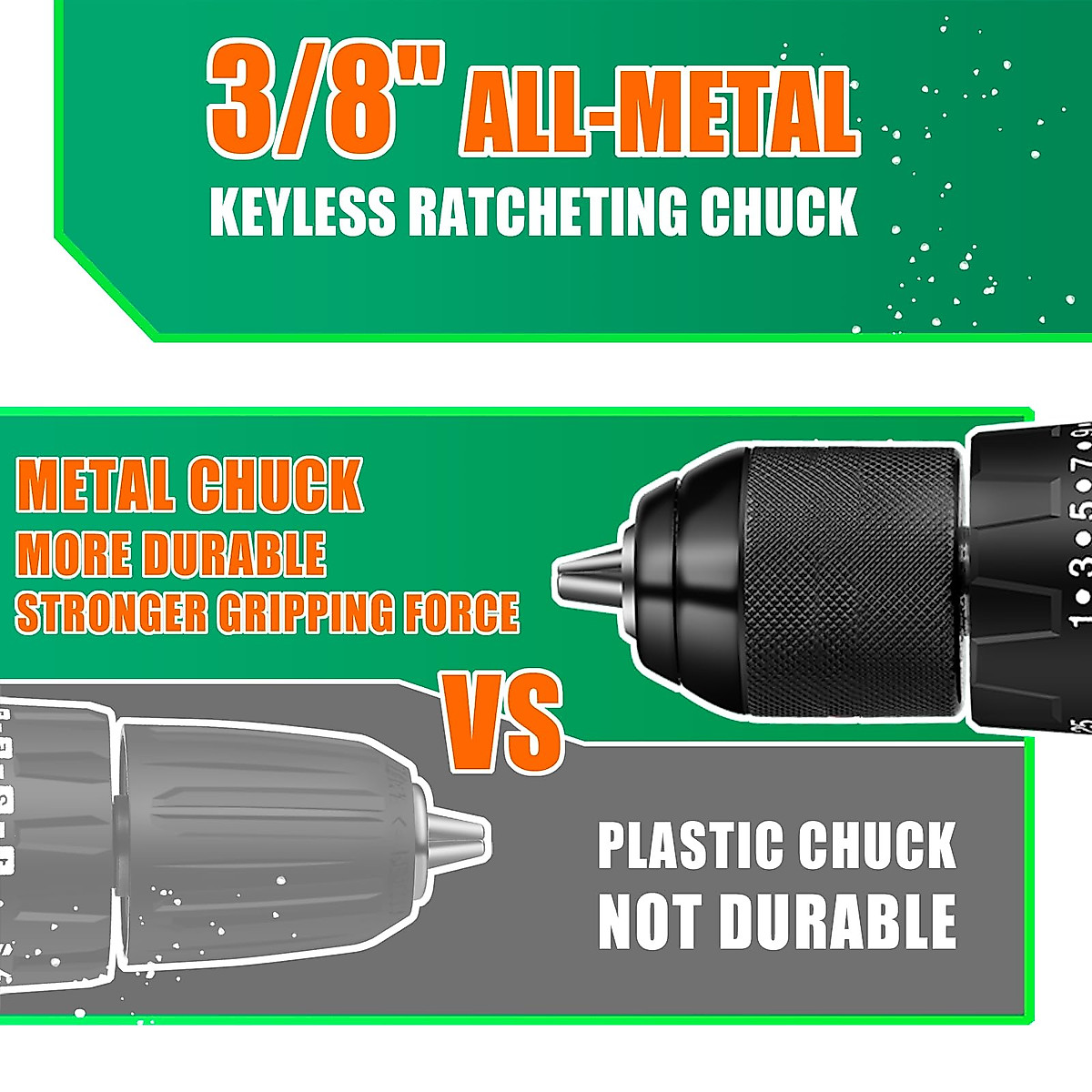 ANIRONA 20V Brushless Cordless Power Drill, 25+3 Hammer Drill Driver with 2x2.0Ah Batteries and Charger,450 In-lbs Torque, 3/8” Metal Keyless Chuck, 2-Variable Speeds,25 Bit Set with Case for Concrete