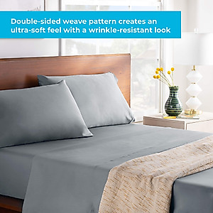 Linenspa 600 Thread Count Ultra Soft, Deep Pocket Cotton Blend Sheet Set - Twin - Stone