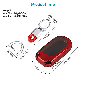 1797 for Dodge Jeep Key Fob Cover Challenger Charger Durango Journey Grand Cherokee Compass Renegade Car Key Chain Case Shell Protector TPU Red