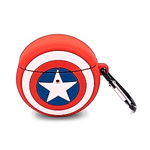 Marvel Airpods Case Superhero Character Airpod Cases I Compatible with Apple Airpods 1 & 2 (Captain America)