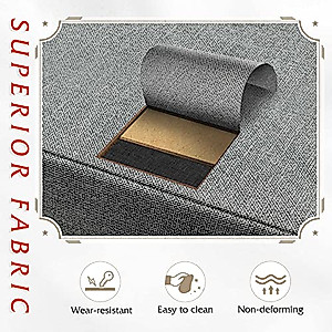 WLIVE 10-Drawer Dresser, Fabric Storage Tower for Bedroom, Hallway, Nursery, Closets, Tall Chest Organizer Unit with Textured Print Fabric Bins, Steel Frame, Wood Top, Easy Pull Handle, Dark Grey