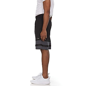 Spalding Mens Max Performance Basketball Short with 10" Inseam, Black/Graphite, L
