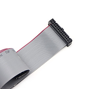 Fielect 2pcs IDC 20 Pin Connector Gray Wire Flat Ribbon Cable Connector Length 30cm 2.54mm Pitch