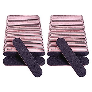 Nail Files (50 Pack), 3.6 Inches Emery Board Nail Files for Acrylic and Natural Nails, 100/180 Grit Small Double Sided Fingernail Filer Bulk Mini Professional Finger Nail Filer Manicure Set Black