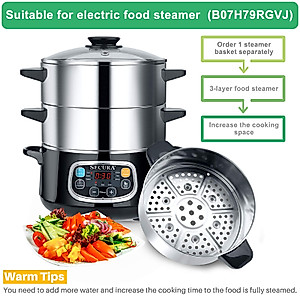 Secura Steamer Basket 304 Stainless Steel Food Steamer 1 Tier for 8.5 Quart Electric Food Steamer