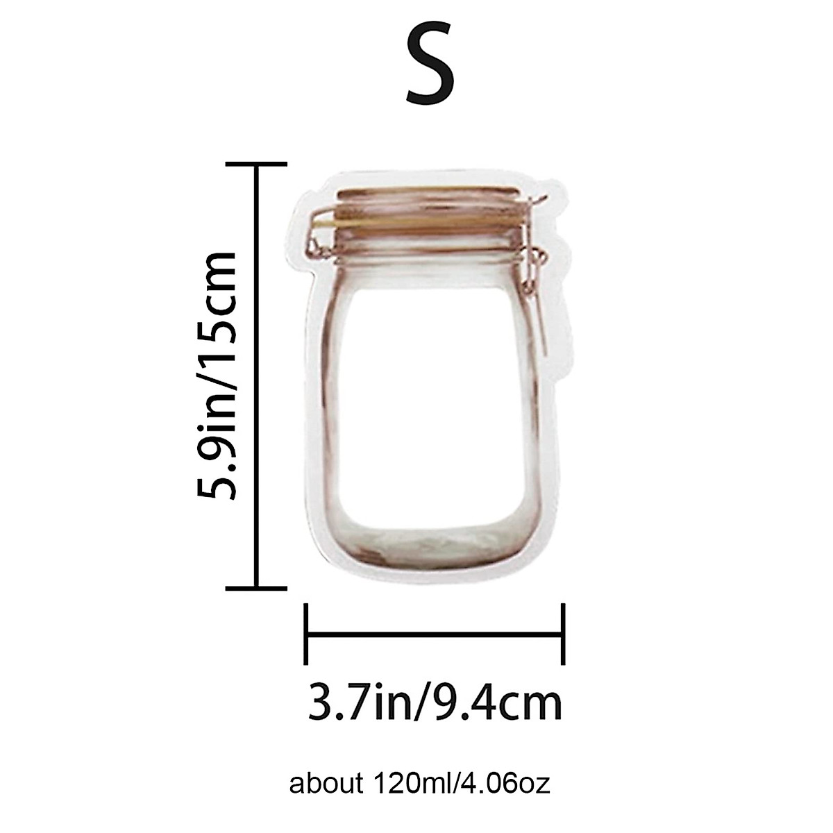 Enkrio 18Pcs Mason Jar Zipper Bags Resuable Snack Bags Portable Food Storage Snack Zipper Bags for Kitchen Travel Camping Picnic Organizer (18S)