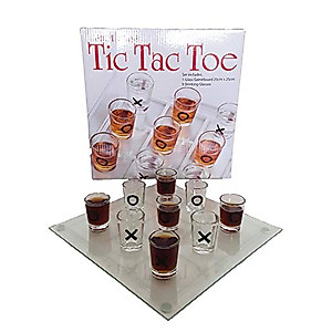 Dondor Enterprises Tic Tac Toe Shot Glass Drinking Game, Beer Bottle Opener Cap Game, His & Hers Wine Cork & Beer Cap Shadow Box (TIC TAC TOE)