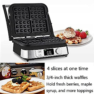 RAFBAR Waffle Plates for Cuisinart Griddler GR-4N,GR-5B P1,GR6S and GRID-8N Series, 2 Nonstick Coating Plates for 4 Slices Belgian Waffles