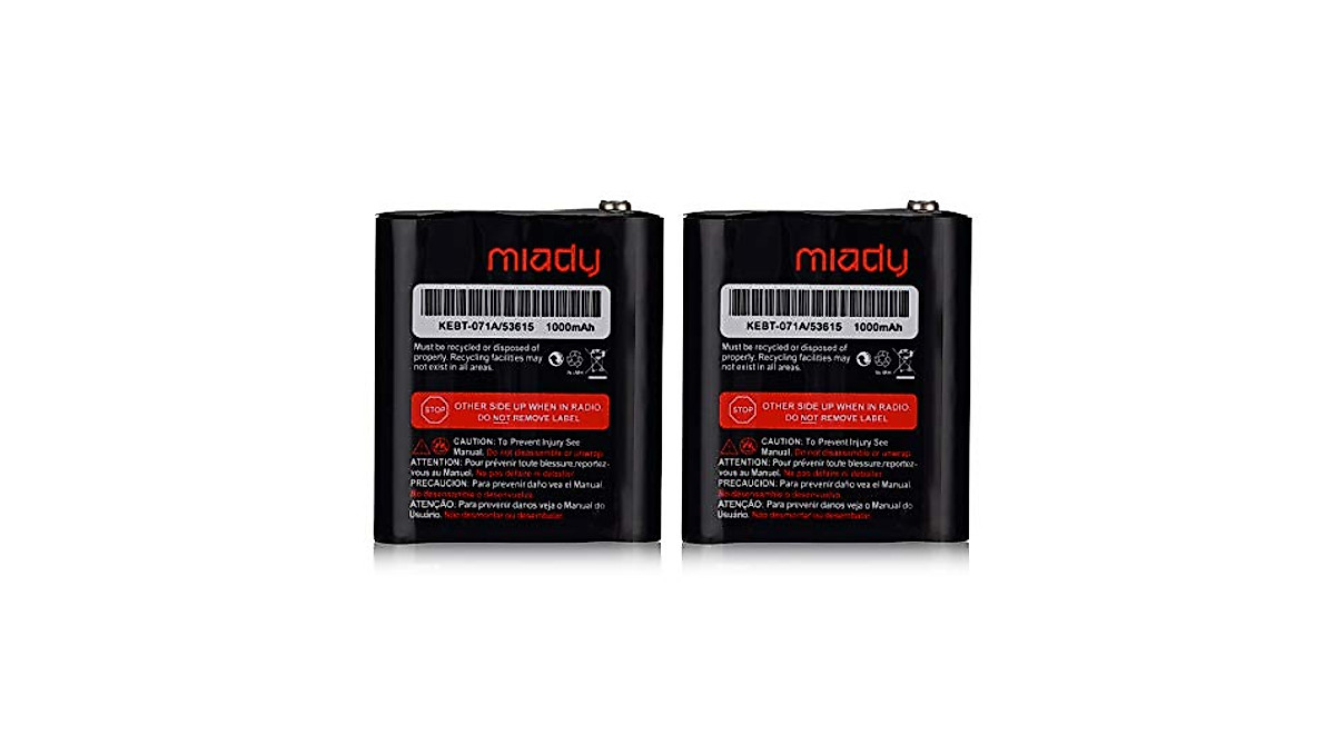 Miady 2-Pack 3.6V 1000mAh Motorola Two-Way Radio Batteries