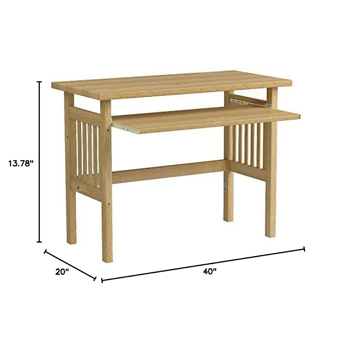 Winsome Wood Mission Home Office, Natural, 40.0 x 20.0 x 30.0