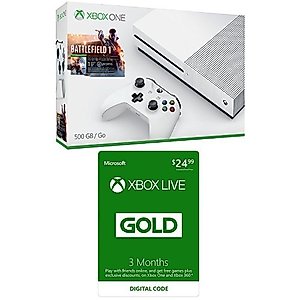 Xbox One S 500GB Battlefield Bundle + 3-month Xbox Live Card