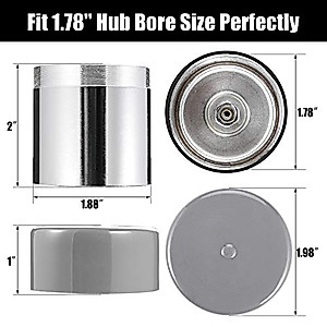 CZC AUTO Wheel Bearing Protectors Chromed 1.78'' with Protective Bras for Trailer Boat, Pair