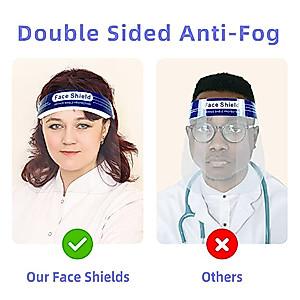 PANOPTX 10 Pack Plastic Clear Face Shield Anti Fog Protective Face Shield Mask Safety Face Shields for Daily Use