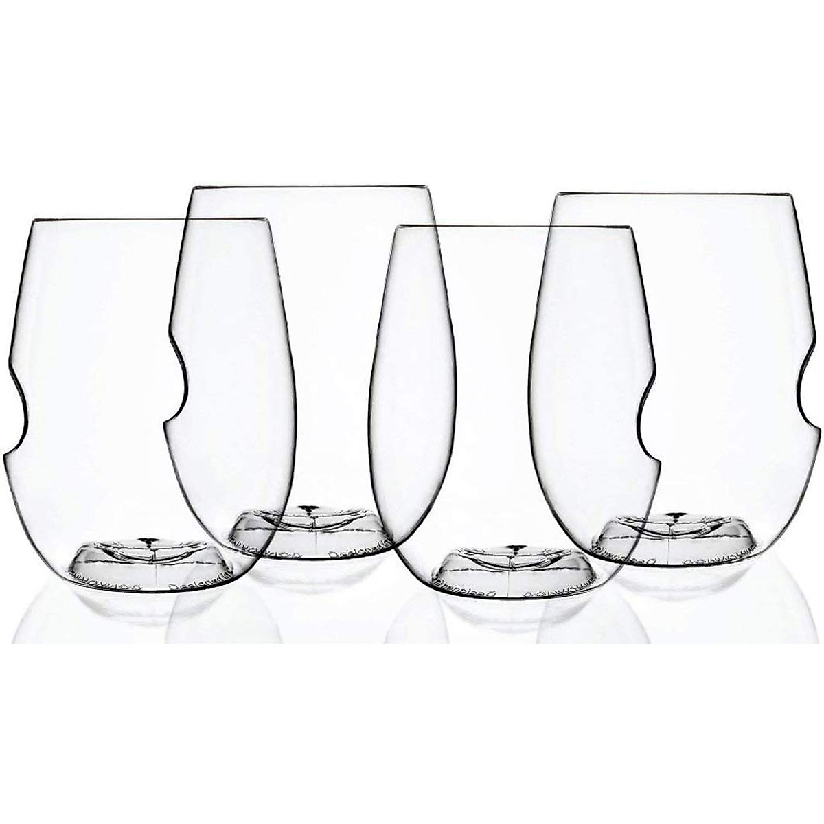 govino Go Anywhere Wine Glasses | Dishwasher Safe, Flexible, Shatterproof, and Recyclable | 16 oz. Each | Set of 4.