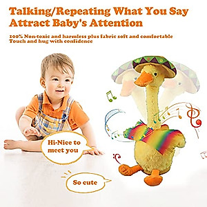 tapolexng Baby Musical Duck Toy Dancing Singing Imitating Duck Toy for Girl and Boy Repeating What You Say Toddlers Infant Music Funny Clothes Dance Duck Toys for Babies