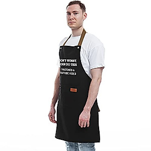 REHAVE Gifts for Dad, Mom, Father's Day Gifts From Daughter Son, Gifts for Men, Gifts for Husband, Boyfriend, Brother, Unique Birthday Gifts – BBQ Cooking Chef Apron 3 Pockets, Kitchen Baking Gifts