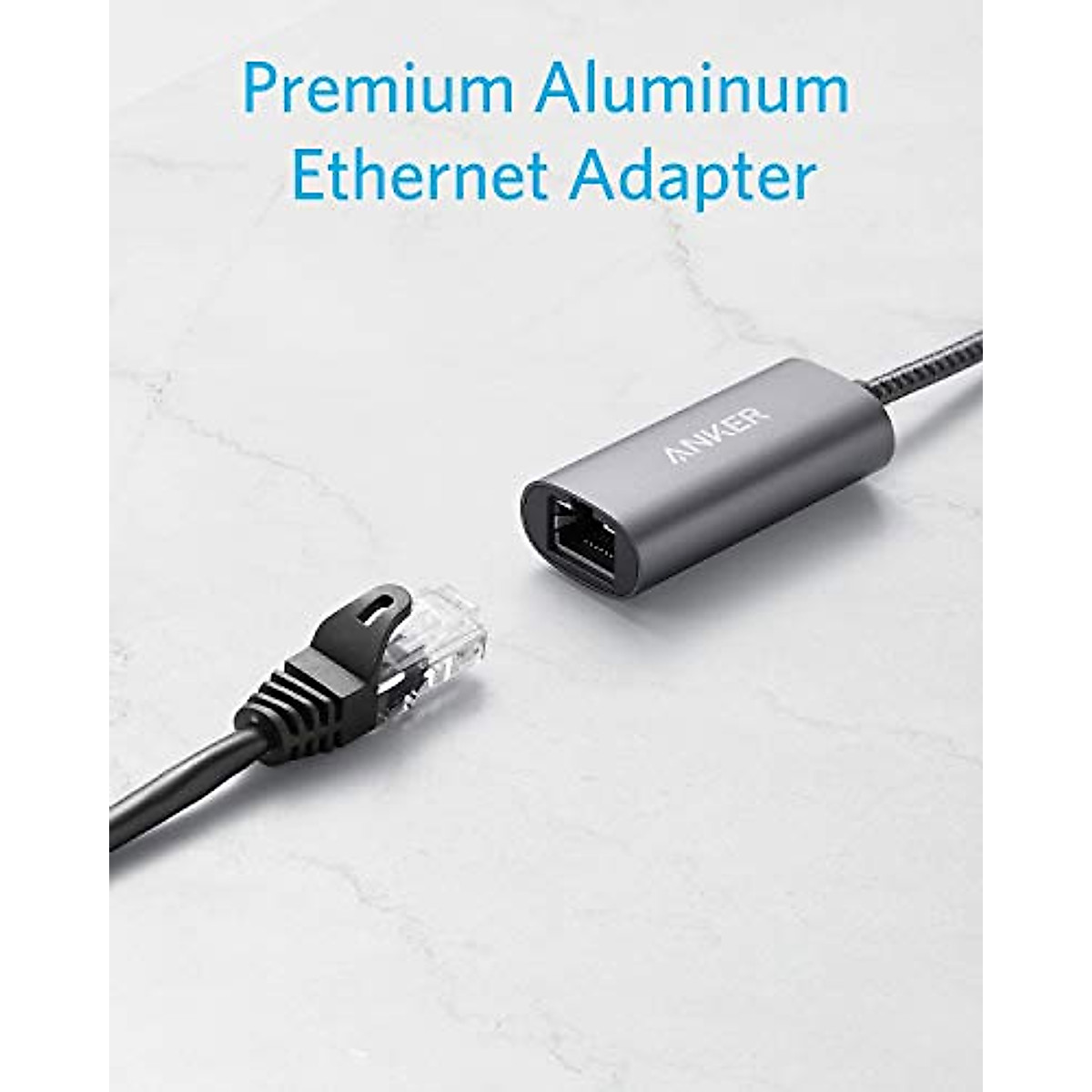 Anker USB 3.0 to Ethernet Adapter, PowerExpand USB 3.0 to Gigabit Ethernet Adapter, Aluminum Portable USB-A Adapter Compatible for MacBook Pro 2015, MacBook Air 2017, and More