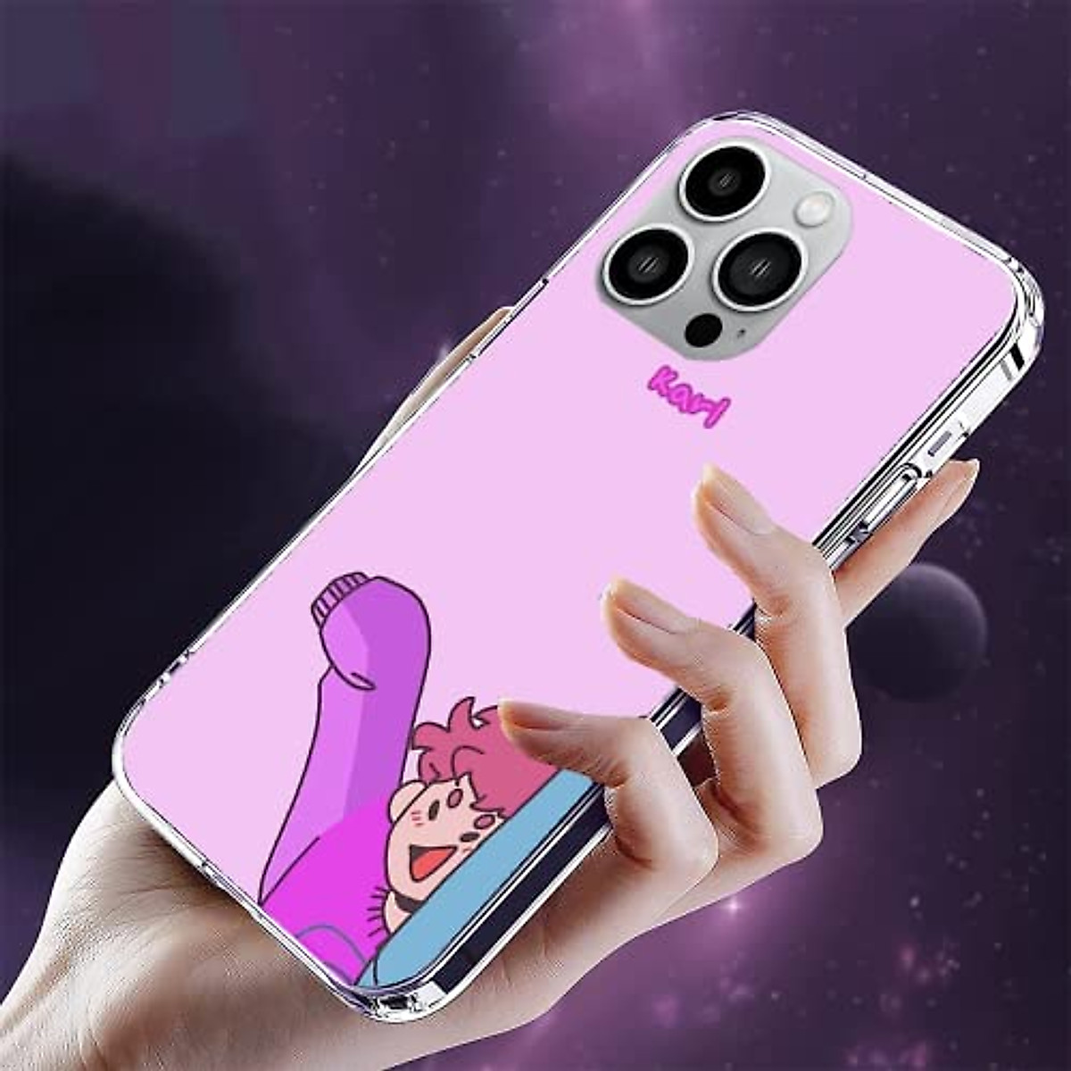 LEDSIX Phone Case Dream Mcyt Twitch Purple Sapnap Karl Jacobs SMP Wallpaper Shockproof Cover Funny Compatible with iPhone 7plus 8plus Clear Slim Transparent