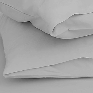 4-Piece BedSheets Set-800 Thread Count-100% Cotton Bedding Set for Cal-King Size Bed-Long Staple Cotton Soft Sateen Weave, Fits Upto 14'' Deep Pockets Fitted Sheet-Light Grey
