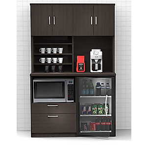 Breaktime Buffet Sideboard Kitchen Break Room Lunch Coffee Kitchenette Model 8035 2 pc Espresso – Factory Assembled (Furniture Items Purchase ONLY)