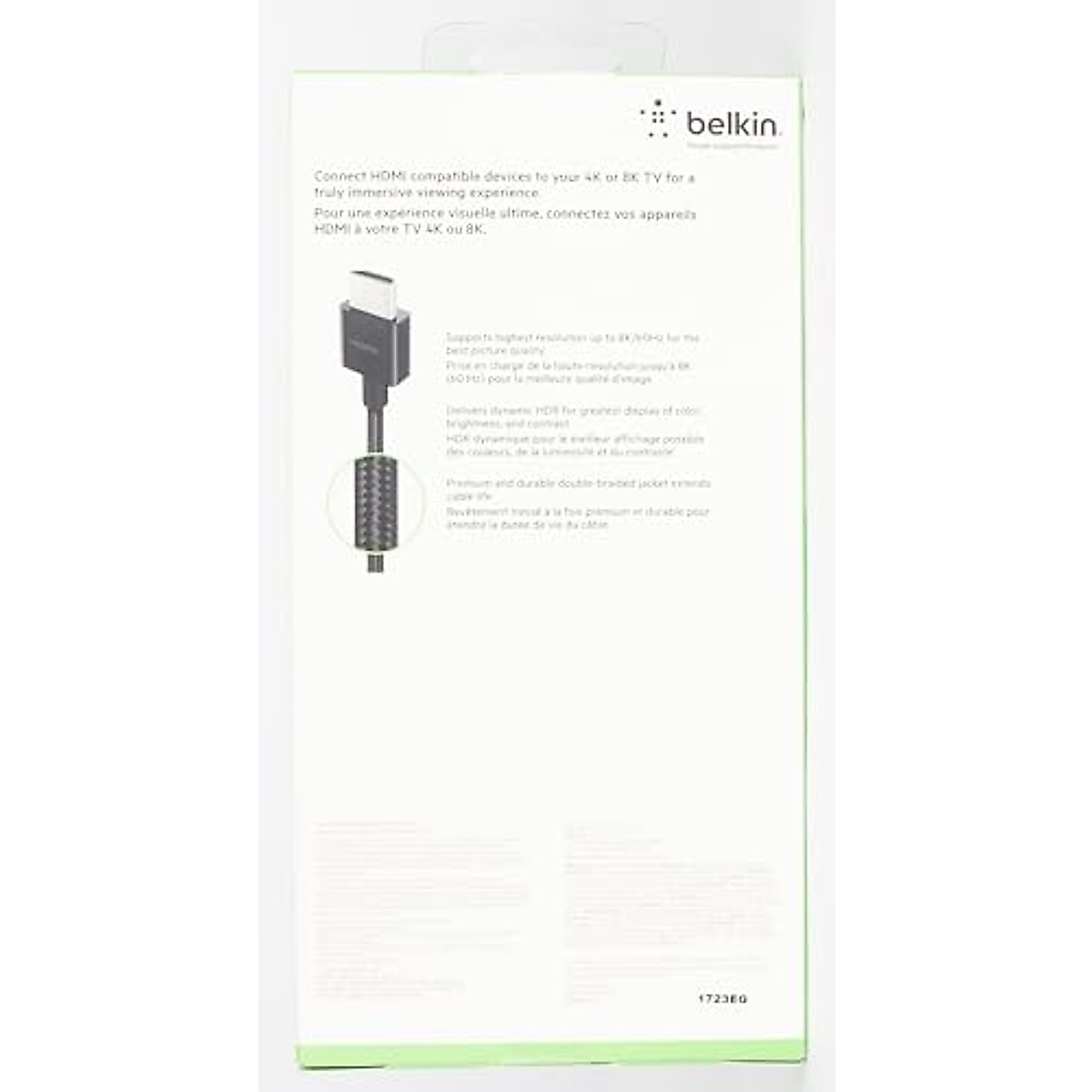 Belkin Ultra HD HDMI 2.1 Cable 6.6FT/2M, 4K Ultra High Speed HDMI Cable, 48Gbps HDMI 2.1 Braided Cord, Dolby Vision HDR & 8K@60Hz Capable, Compatible w/ Playstation, PS4, PS5, Xbox Series X & More