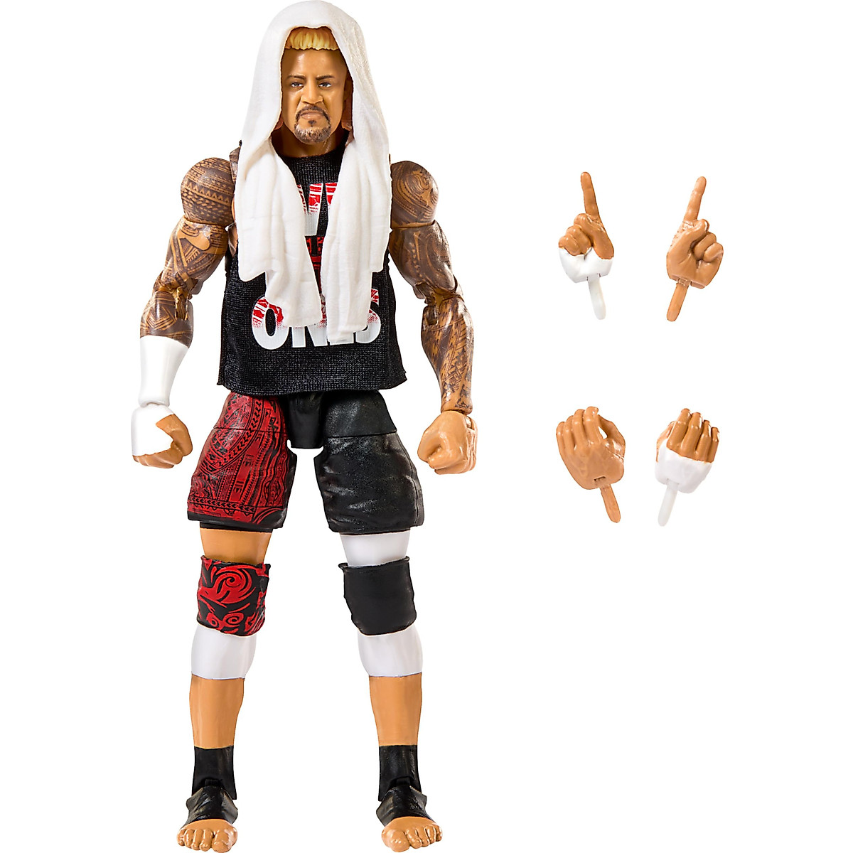Mattel WWE Elite Action Figure & Accessories, Series #104 Solo Sikoa 6-inch Collectible with 25 Articulation Points & Swappable Hands