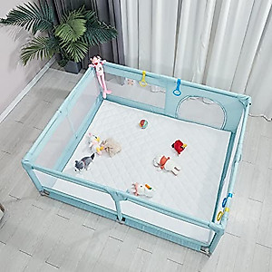 SECLATO Washable Baby Play Mat Portable Playmat for Babies, Foldable Toddler Playpen Mat Baby Tummy Time Mat, Soft Floor Play Mats for Infants Extra Large Crawling Mat 59x71-Green