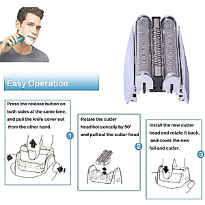 Ultra-sharp Replacement Foil and Cutter Cartridge for Braun 70S Series 7 Shavers Silver