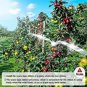 XPCARE Bird Scare Tape Ribbon - 350ft x 2in Reflective Tape Rainbow Tape Products to Prevent Birds from Hitting Windows