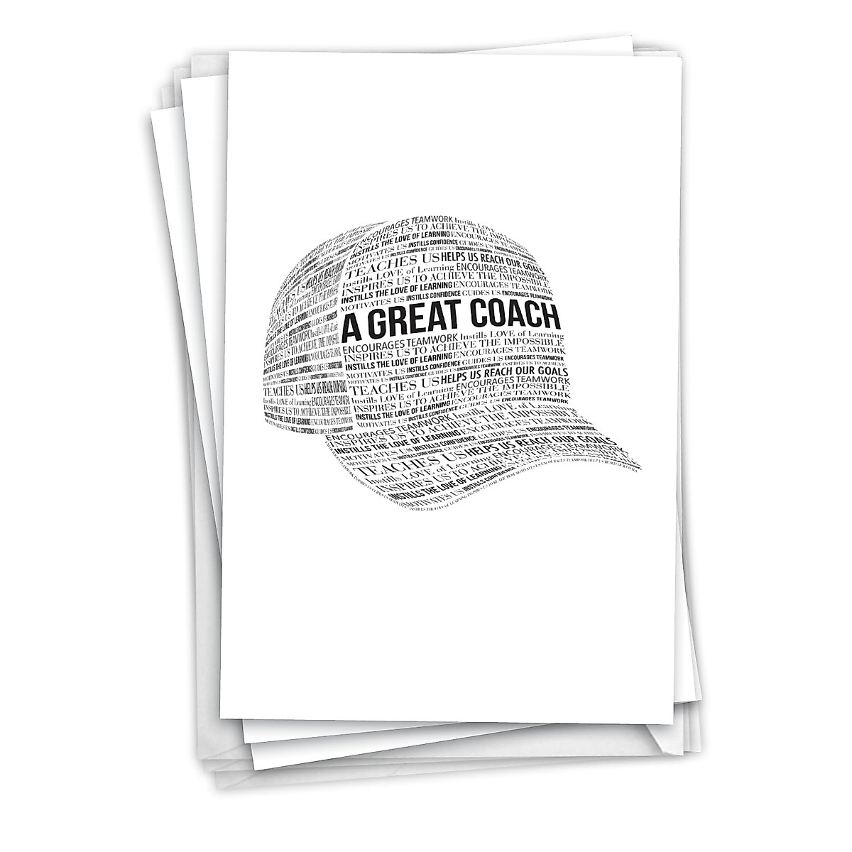 NobleWorks - Bulk Pack of 3 Team Coach Thank You Greeting Cards with Envelopes (1 Design, 3 Each) Sports Teacher Notecards, A Great Coach C6767TYG-US-C3x1