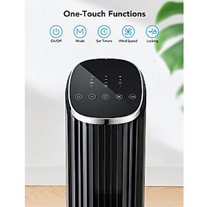 GoveeLife 36 Inch Tower Fan for Bedroom, Smart Oscillating Floor Fans with Temperature Sensor, App & Voice Remote, 5 Modes 8 Speeds up to 25ft/s, 24H Timer, 29dB Quiet Fan for Cooling Home Office