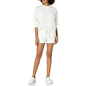 The Drop Women's Margot Loose Long Sleeve Crewneck Drop Shoulder Sweatshirt, Ivory, S