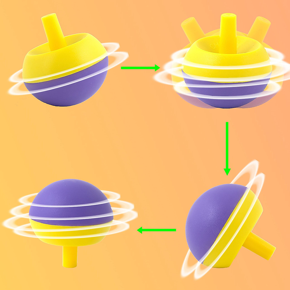 Spinning Tops for Kids - Tippy Tops Flip Upside Down Spinning Toys -25pcs - Easter Egg Fillers - Spinning Top Party Favors for Kids - Plastic Spinning Tops Bulk Gifts for Kids