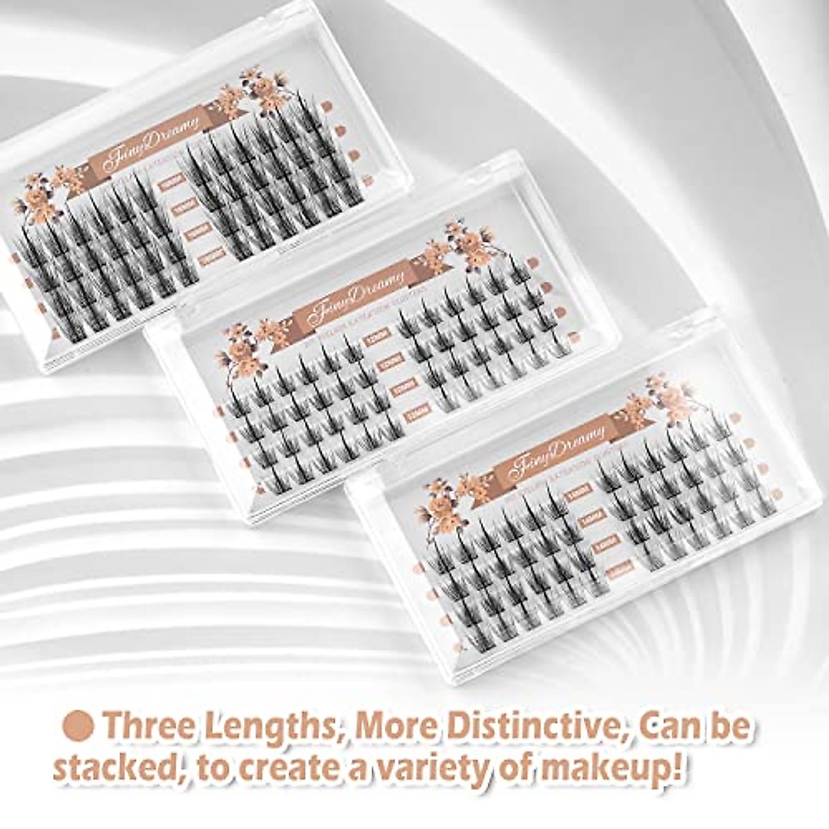 FinyDreamy DIY Eyelash Extension Lashes Clusters Spikes Style D Curl 48 Individual Clusters Lashes Reusable Artificial False Eyelash For Authentic Eyelash Extension Look (16mm)